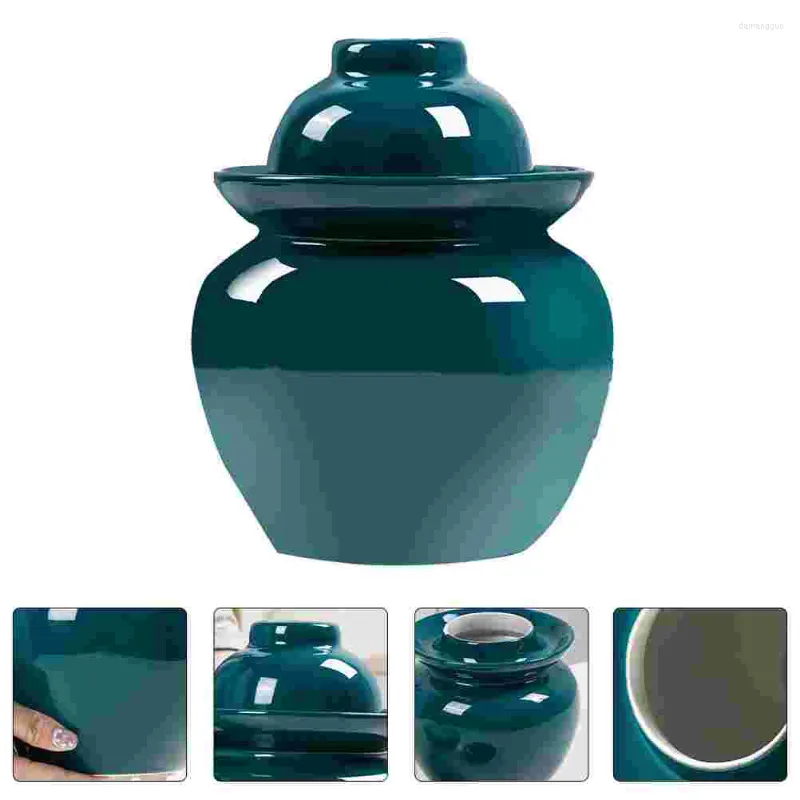 Glass Storage Jars 500ml Crock Ceramic Fermentation Kimchi Pot Pickle ...