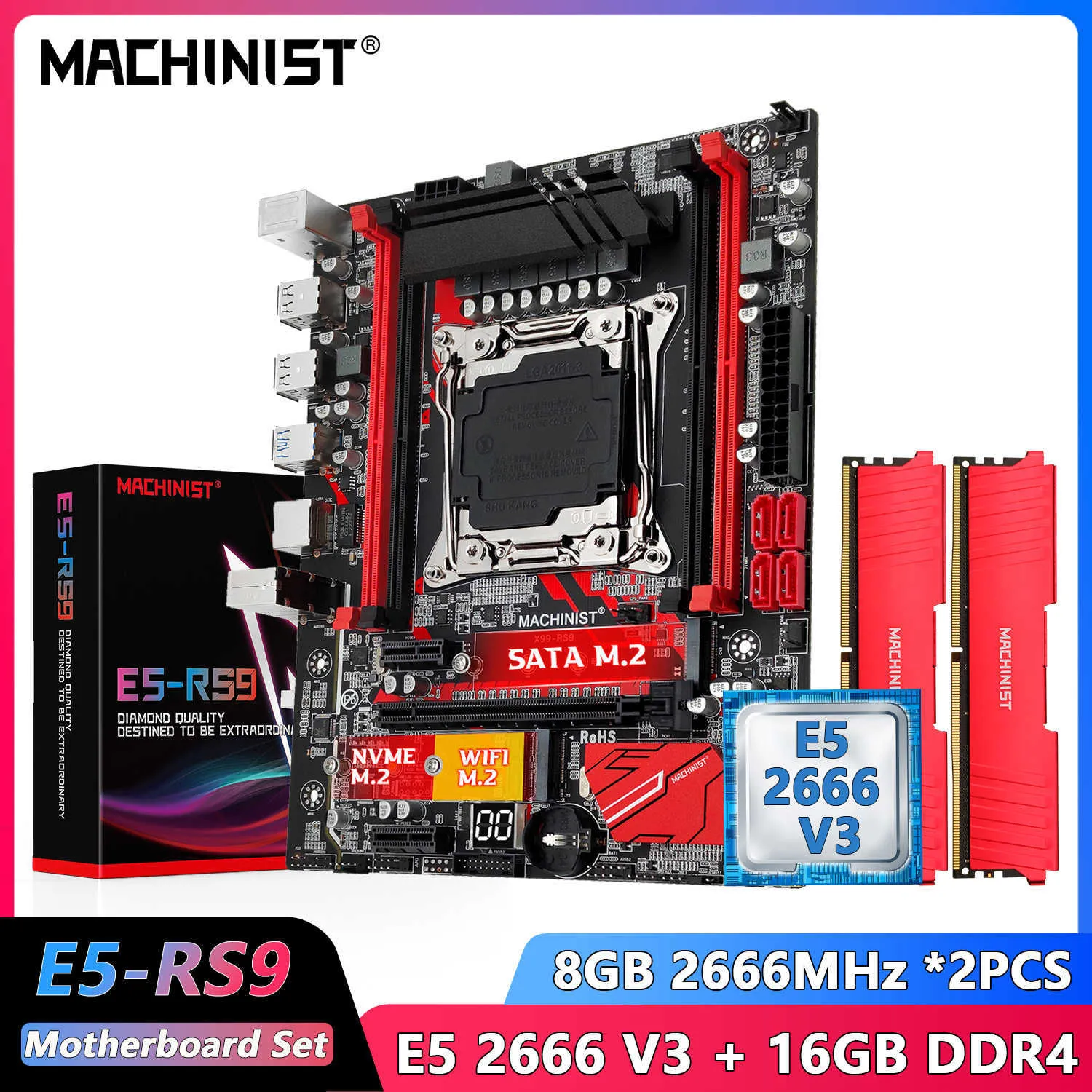 Motherboard Processor Ram Combo: Machinist RS9 LGA 2011 3 Motherboard ...