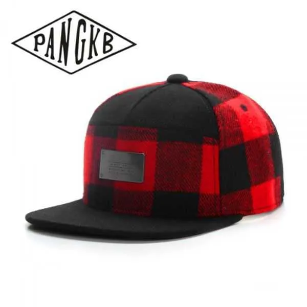 DHgate.com:Snapbacks PANGKB Brand BL PLATED CAP red black Plaid wool ...
