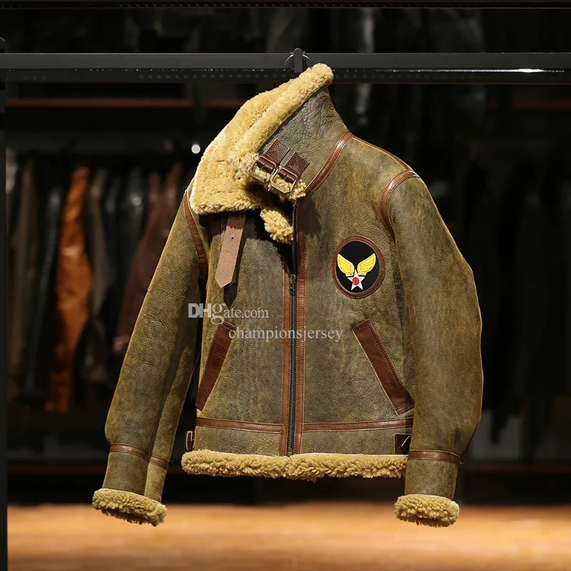 Men's One-Piece Fur Flight Parka: Avfly B3 Airline Pilot Coat from ...
