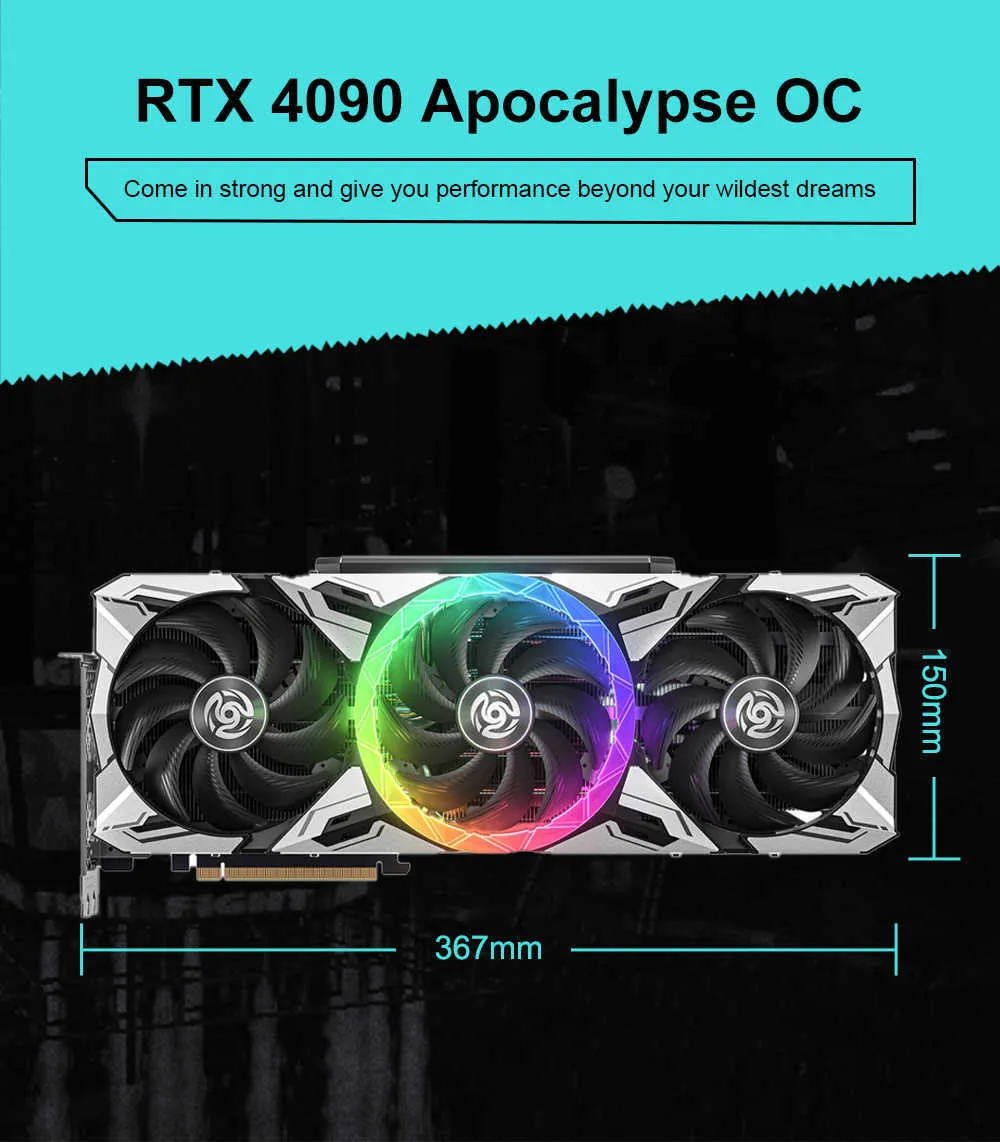 ZOTAC 2022 Yeni RTX 4090 RTX4090 Grafik Kartı GDDR6X NVIDIA GPU 4NM 24GB 384bit 12pin Video ...