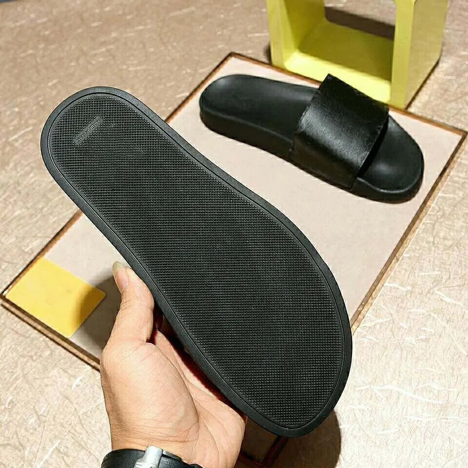 Luxury Lightweight House Black Sandals With Box Designer Flat Slide ...