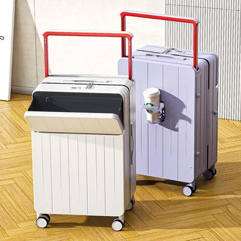 Front Opening Rolling Luggage With Wide Tie Rod Spinner 20/22/24/26 ...