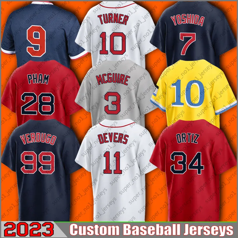 Boston 11 Rafael Devers Jersey De Béisbol Masataka Yoshida Justin ...
