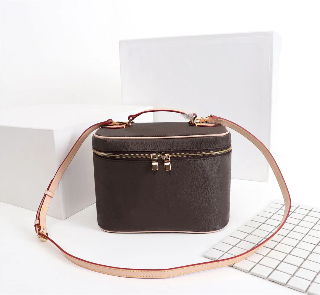 Luxury Makeup Trunk Cosmetic Bag Leather Vanity Case Tote Handbag For ...