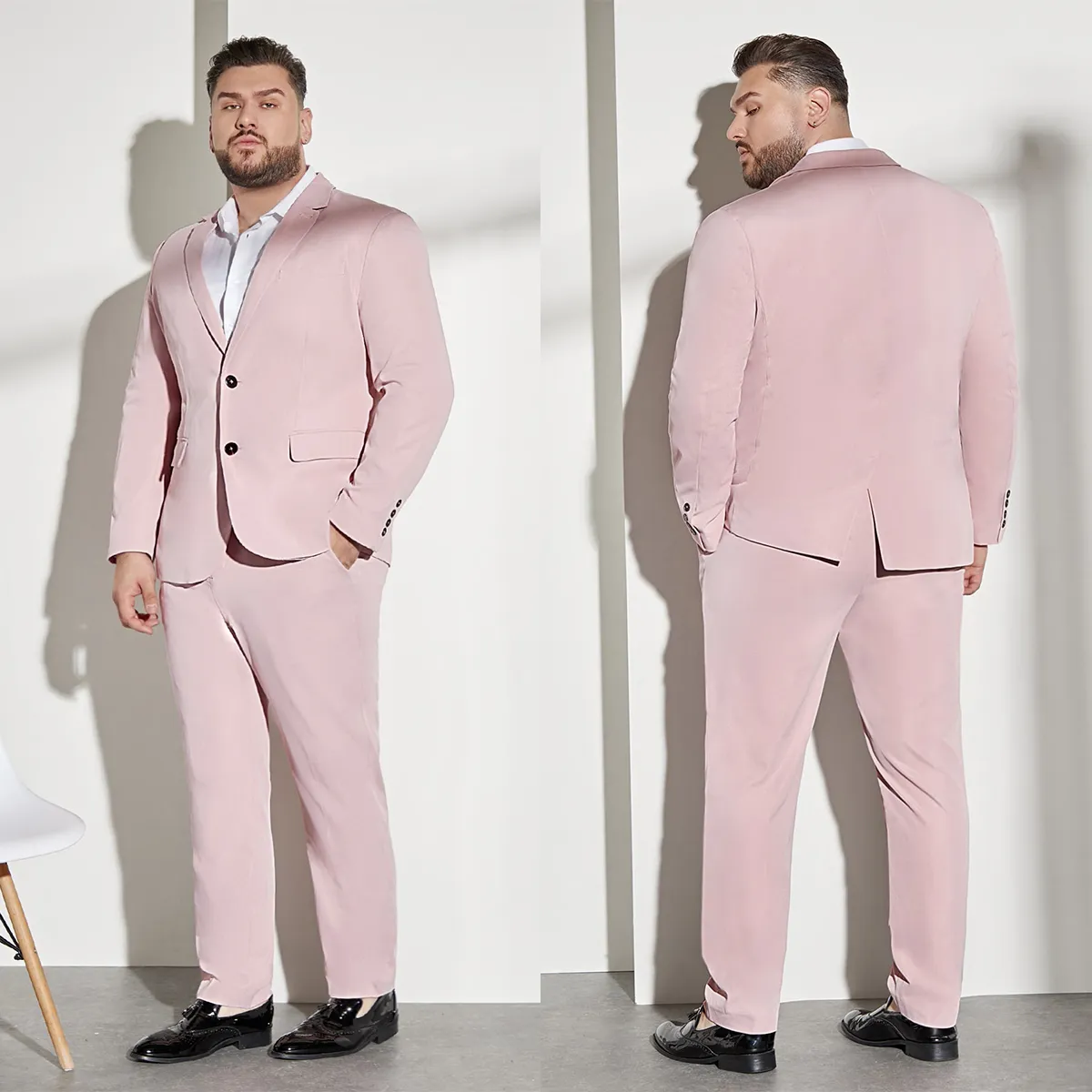 Plus Size Notched Lapel Steve Harvey Wedding Tuxedos Set For Men ...