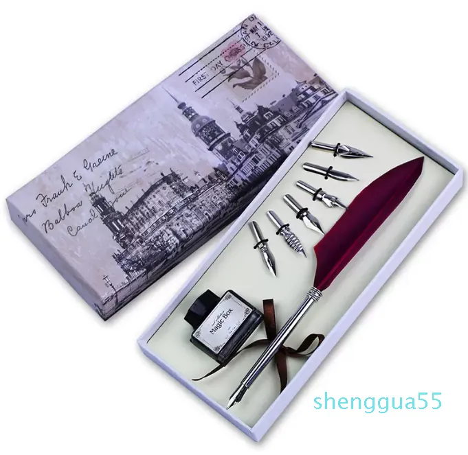 Wholesale 2023 Feather Quill Pen Set Calligraphy Writing Pen Mini Dip ...