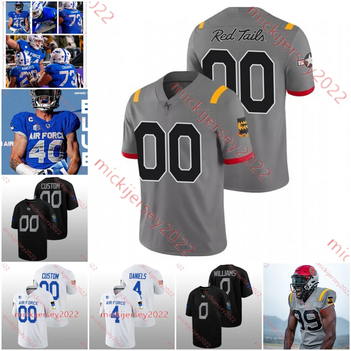 Custom Stitched Air Force Falcons Football Jersey - 0 Trey Williams, 7 ...