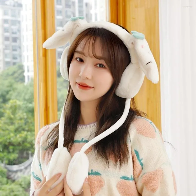 Cute Moving Ear Muffs - Winter Plush Ear Warmers with Beret, Windproof ...
