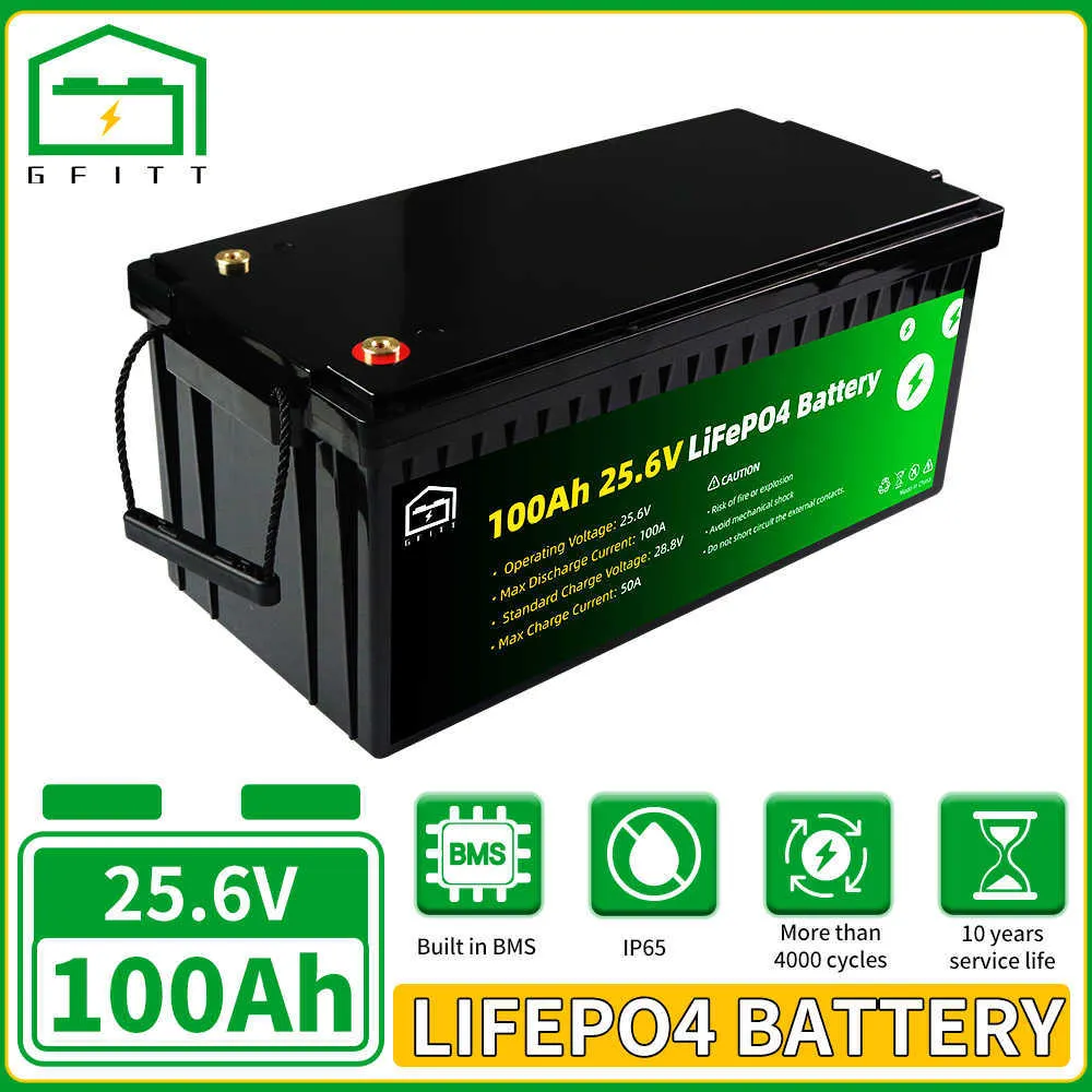 24V LiFePO4 Battery Pack With Built In BMS 25.6V 100Ah 2560Wh ...