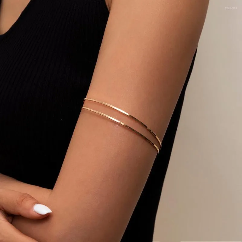 2023 Fashion Statement Round Bangle with Egypt Bar Curve Geo Open Upper Arm Cuff Armlet Armband ...