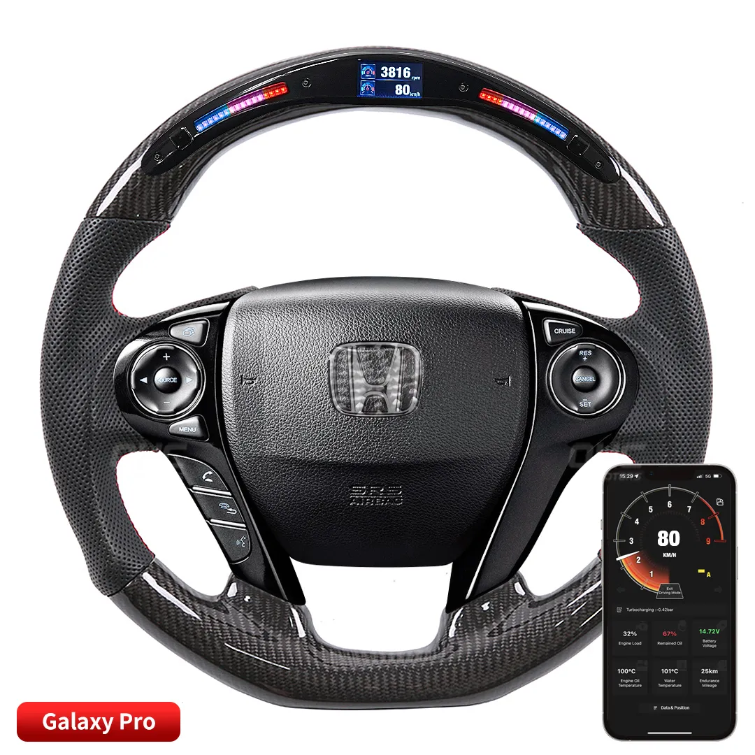 Auto Parts Driving Wheel Real Carbon Fiber LED Steering Wheels For ...