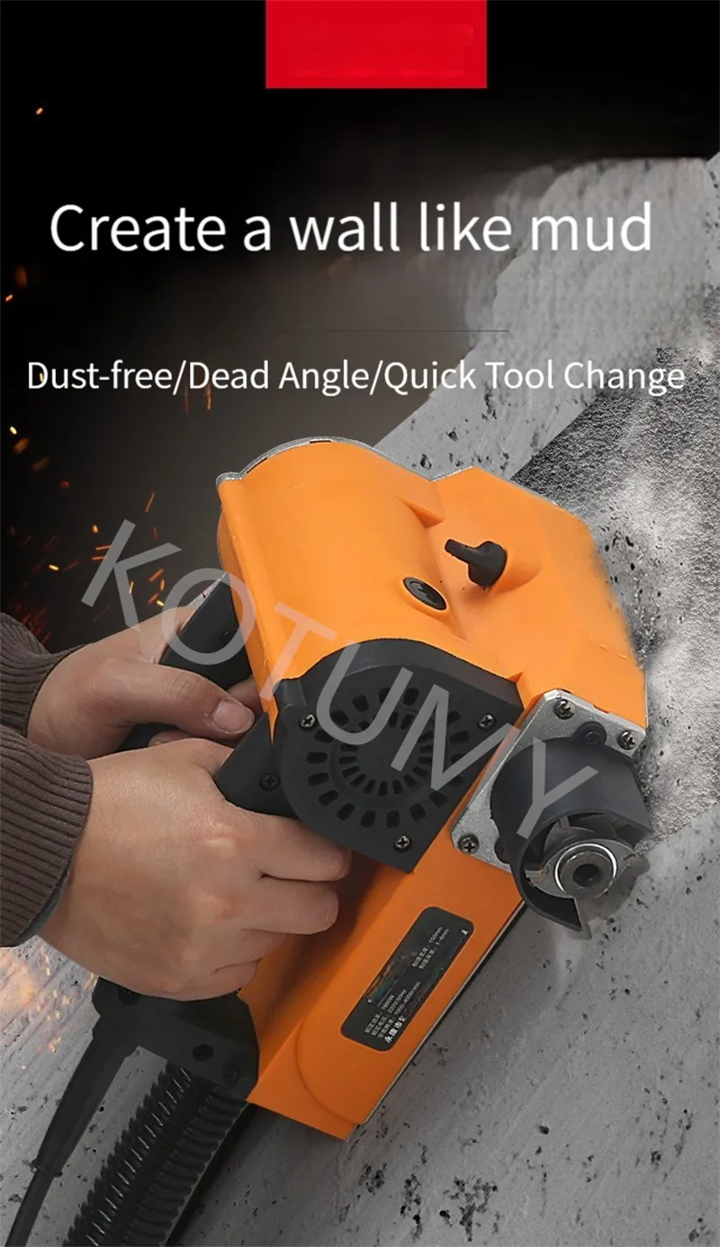 Electric Wall Smoothing Tool Dust Free Concrete Renovation Shovel, Gray ...