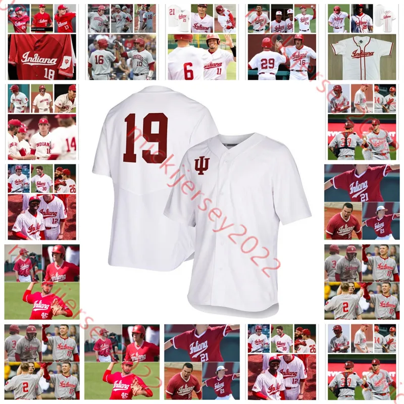 Özel Indiana Hoosiers Dikişli Beyzbol Forması 16 Bobby Whalen Josh Pyne ...