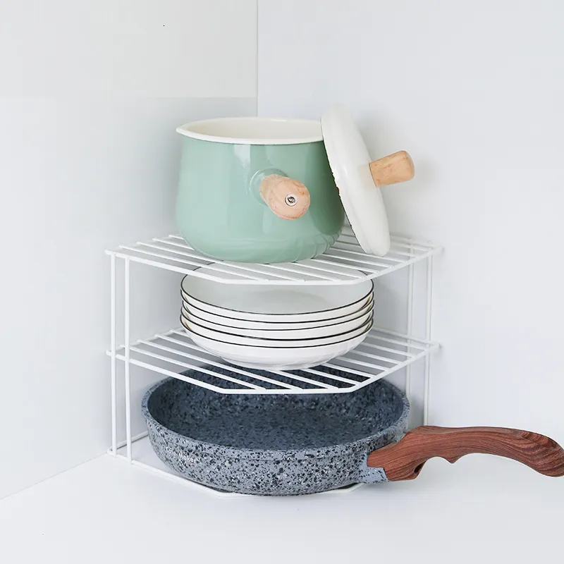 Dish Racks 3 Tier Iron Storage Closet Shelf Drying Spice Jars Holder ...