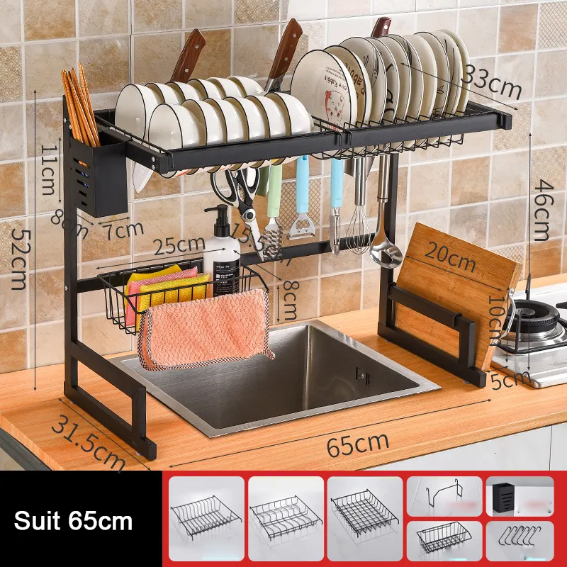 Stainless Steel Kitchen Sink Rack Organizer With Drain Organizer 65 ...