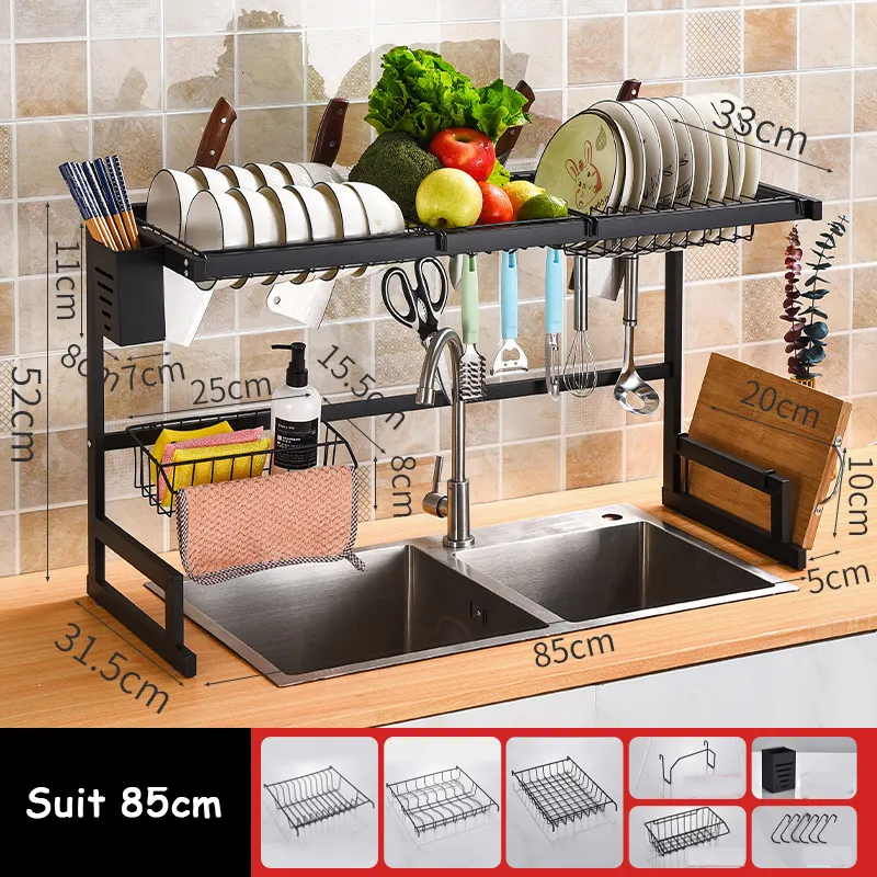 Stainless Steel Kitchen Sink Rack Organizer With Drain Organizer 65 ...