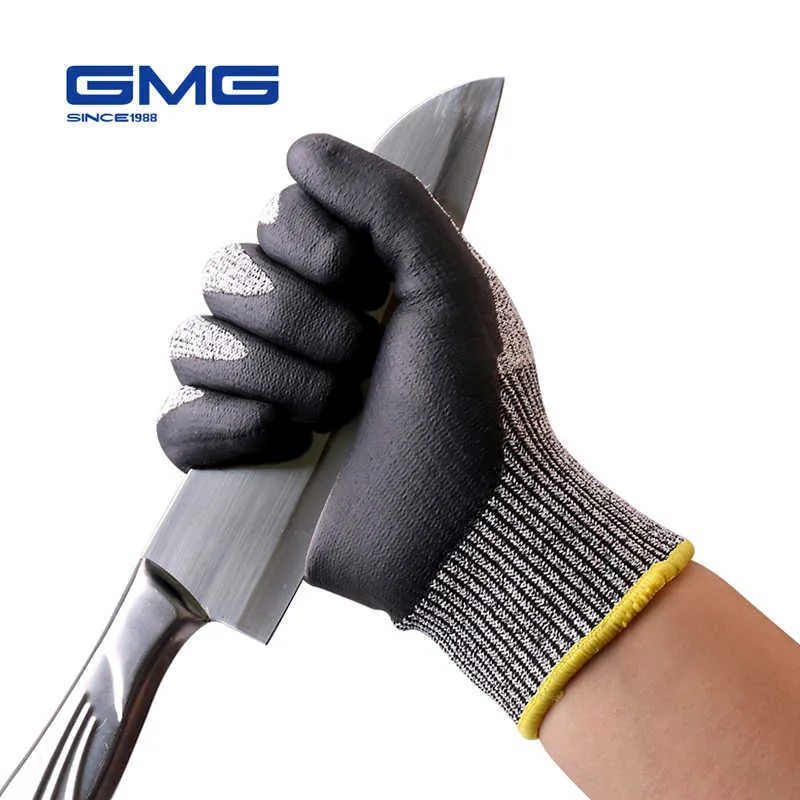 Cut Resistant Work Gloves - Black Nitrile Coated, Safety Mechanic Gloves, High Dexterity, Strong ...