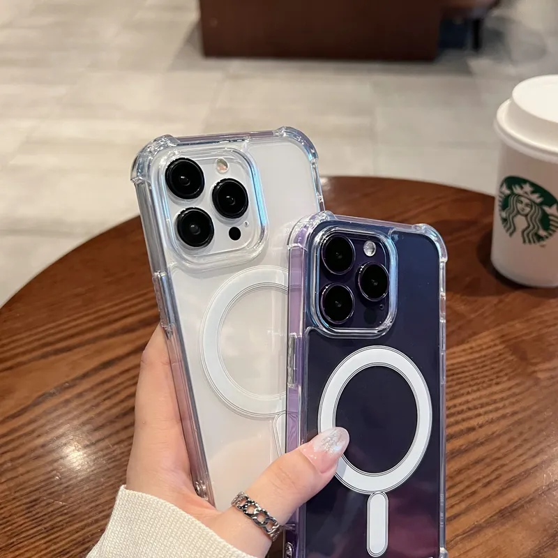 Luxury Clear Magnetic Wireless Charging Case For IPhone Shockproof Hard ...
