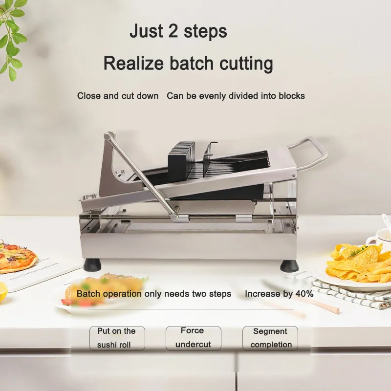 Roll Sushi Maker: Manual Stainless Steel Sushi Roll Cutting Machine ...