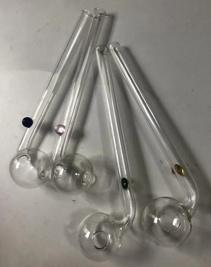 Pyrex Curved Glass Oil Burner Pipe 14cm Handheld Smoking Tube Bubbler ...