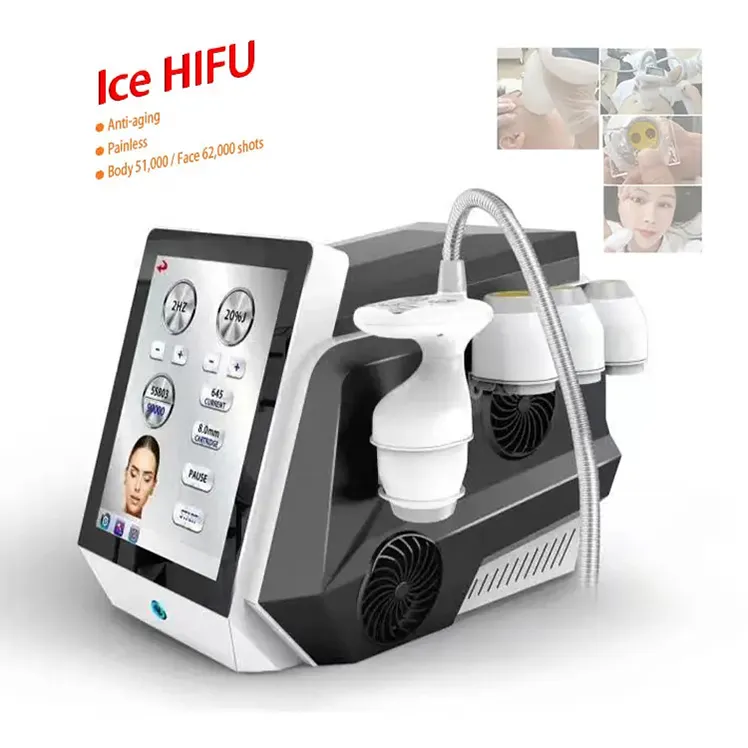 5D ICE HIFU Beauty Machine 4 Cartridges Anti Wrinkle Face Lift Skin ...
