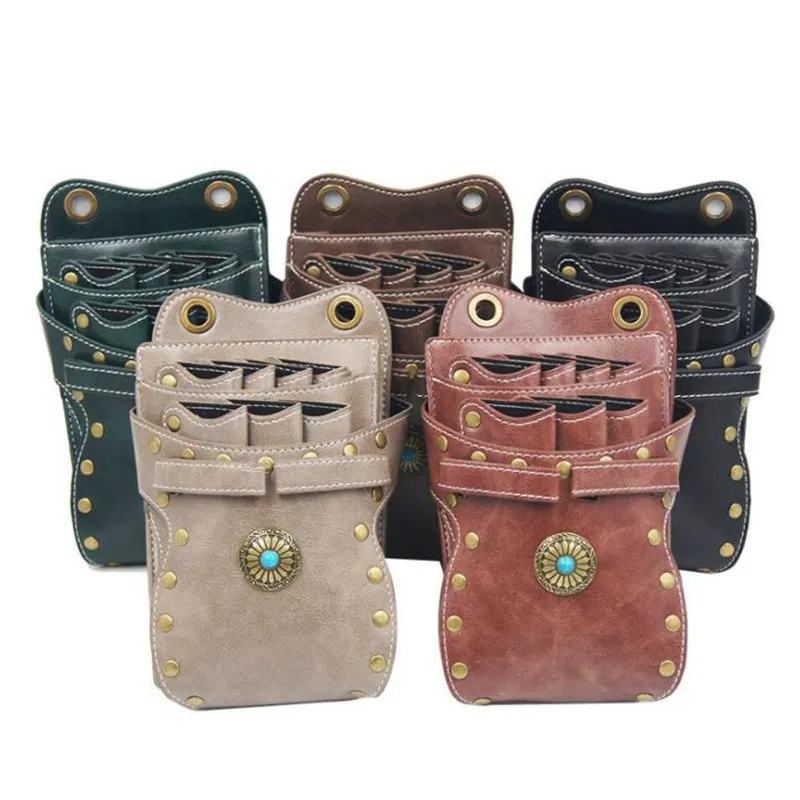 Professional Barber Scissor Holster - Premium PU Leather Hairdressing Shears Case, Waist Belt ...