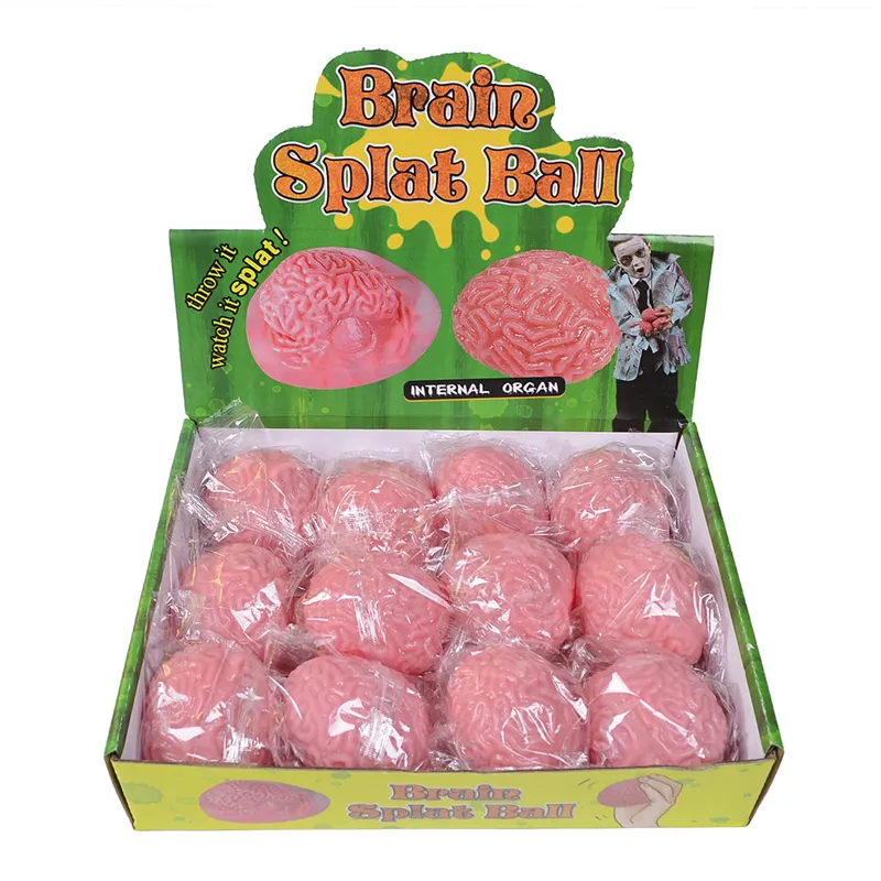 TPR Squishy Brain Fidget Toy Splat Ball Anti Stress Venting Balls Funny ...