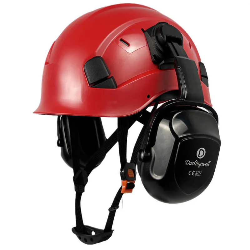 Industrial Safety Helmet with Earmuffs - Adjustable Work Cap, CE EN397 ...