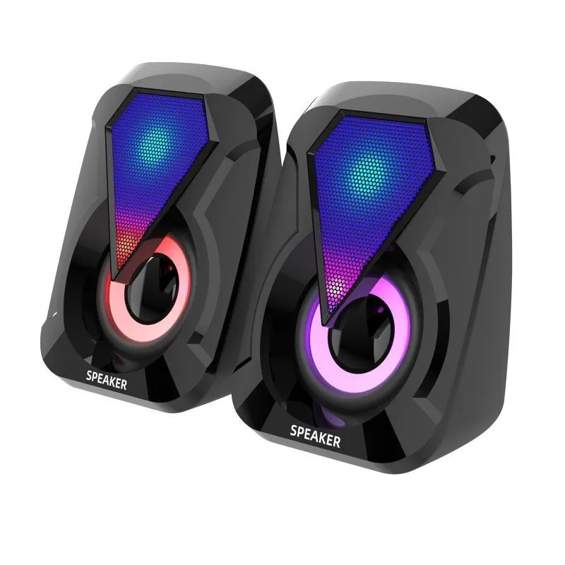 Mini Speakers for Computer - Desktop Speakers with RGB LED, USB Wired ...