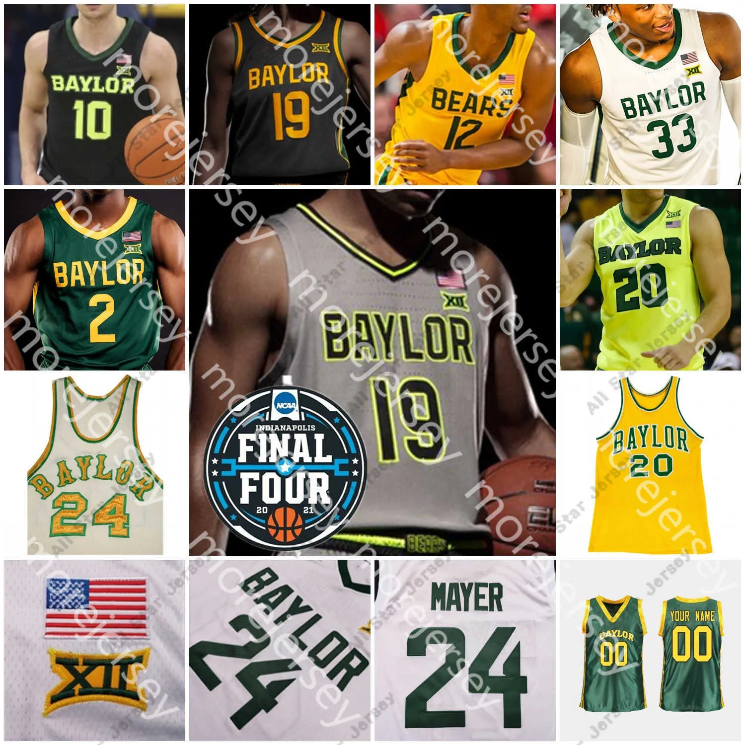 DHgate.com:Custom Baylor Bears Basketball Jerseys - Teague, Gillespie ...