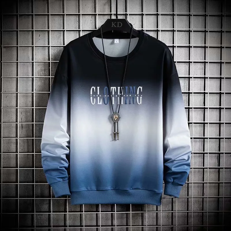 Men's Gradient Hoodie: Korean Fashion Streetwear, Casual Spring Autumn ...