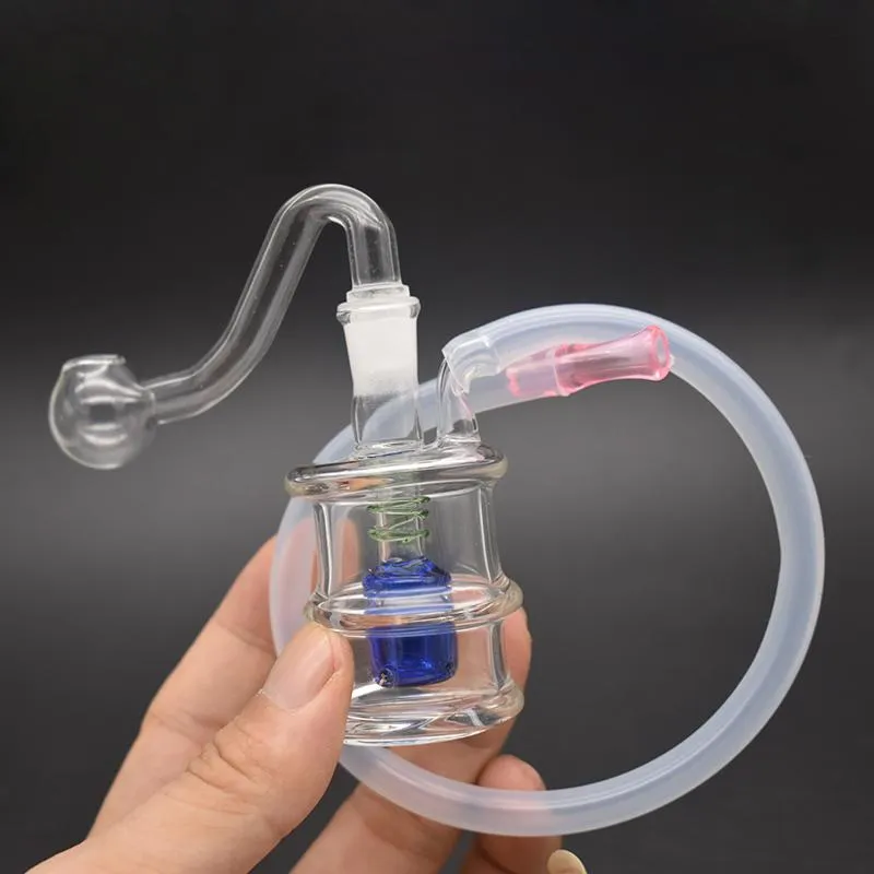 Mini Glass Oil Burner Bong Bubbler Dab Rigs Recycler Bongs Ash Catcher ...