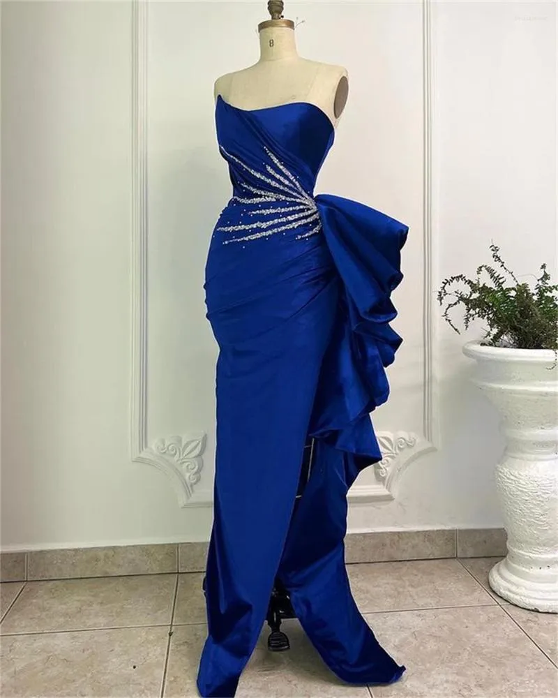 Luxury Royal Blue Boat Neck Mermaid Cobalt Blue Evening Dress With ...