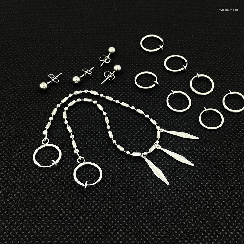 Horimiya Miyamura Izumi Anime Hoop Earrings Stainless Steel Lip Chain ...