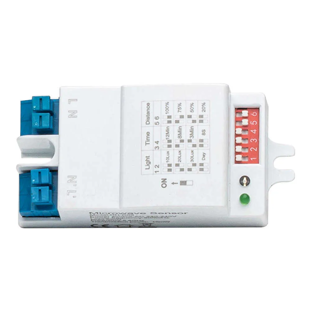 220V 5.8GHz Microwave Radar Sensor Switch - Adjustable Motion Detector ...