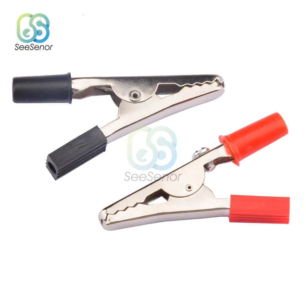 Insulated Crocodile Clips Plastic Handle Test Probes 1.3 in/2.05 in ...