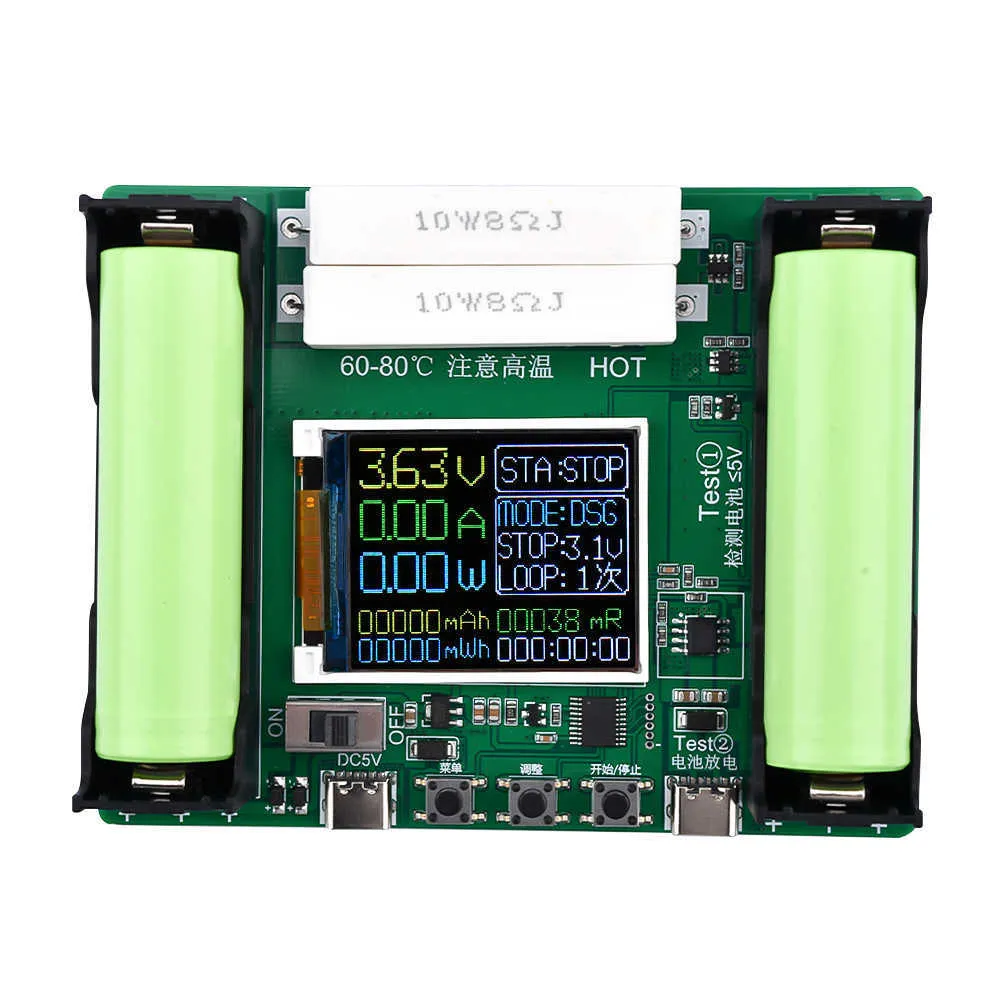 Type C LCD Display 18650 Lithium Battery Carty Tester MAH MWH Digital ...