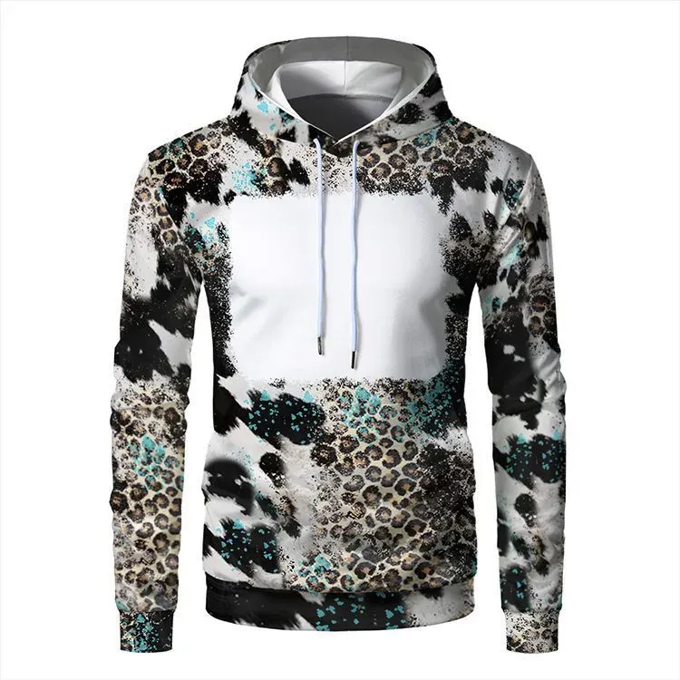 Sublimation Blank Hoodies Polyester Dye Pullover Sweater, Faux Bleach ...