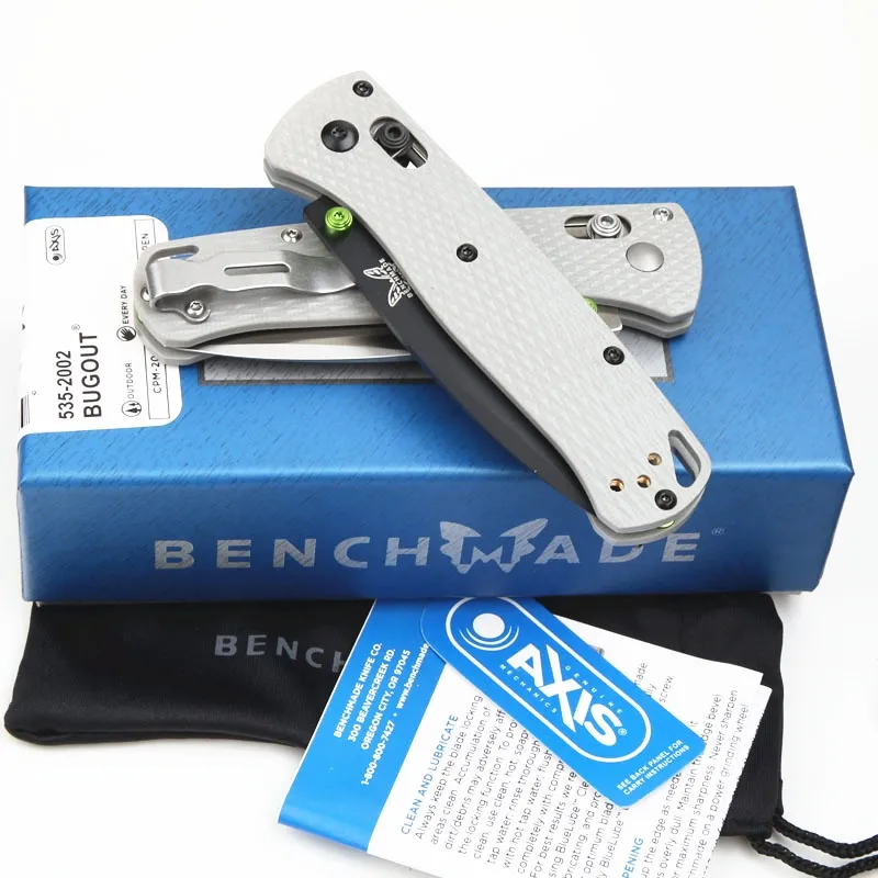 Benchmade 535 2002 Bugout AXIS Folding Knife 3.24 20CV Blade G10 ...