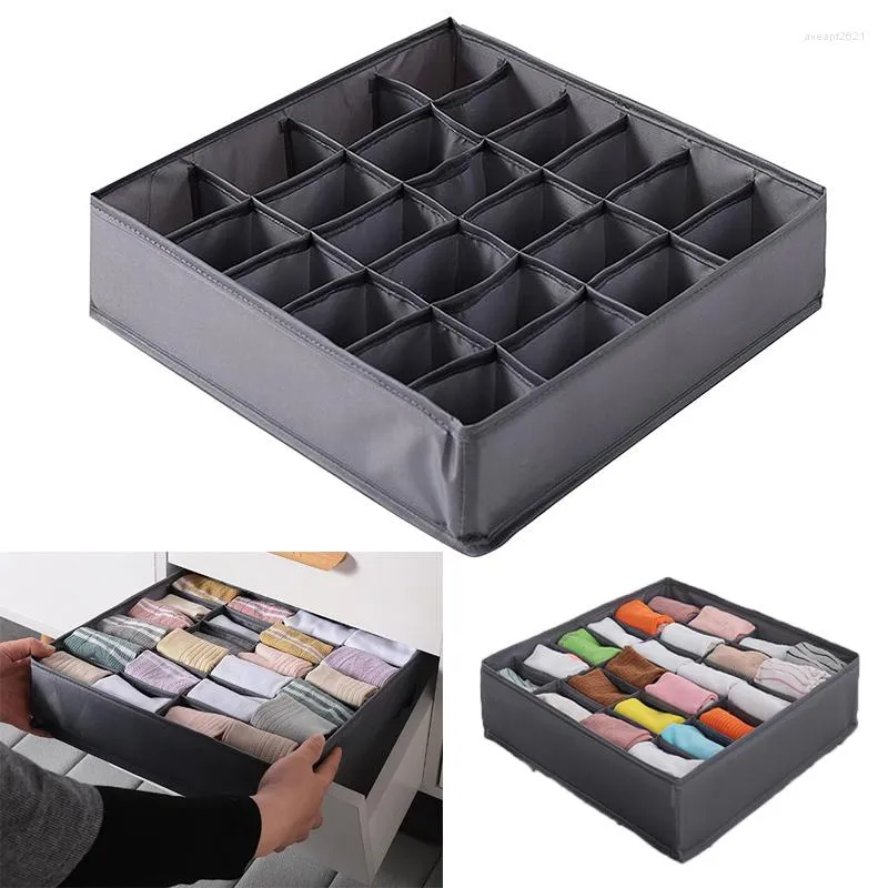 24 Grid Lidded Storage Box For Underwear, Ties, Socks, Shorts, Bra ...