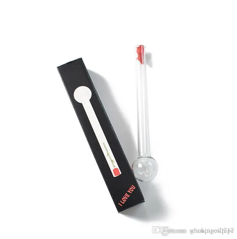 Thick Pyrex Glass Oil Burner Pipe Tube With Plastic Flower Oil Pipe ...