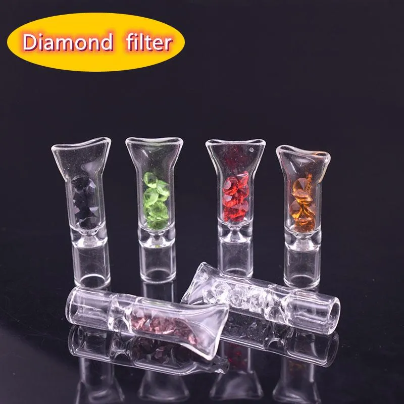 New Desginer Smoking Pipes Glass Filter Tips With Diamond Filter Thick ...