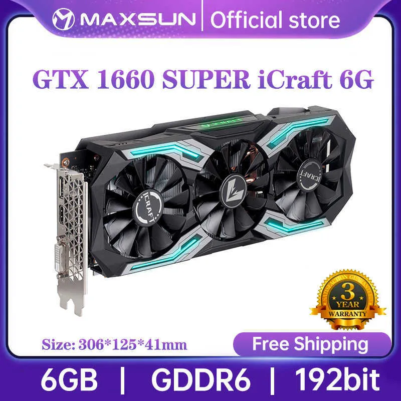 GTX 1660 Super Gaming Graphics: Maxsun ICraft 6GB GDDR6 192Bit PC Video ...