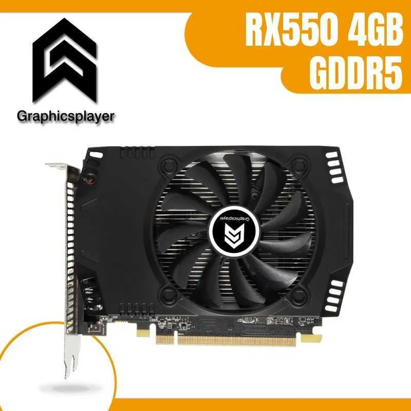 Computer Graphics RX550 4GB 128BIT Video Card PC VGA Game Card For AMD ...