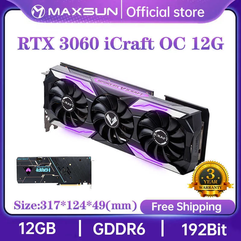 MAXSUN RTX 3060 ICraft OC 12GB GDDR6 Graphics Card High Performance PC ...