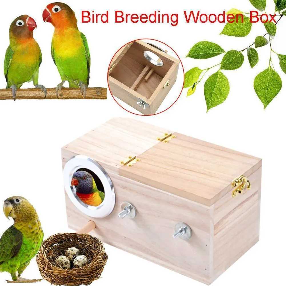 Pet House Parakeet Nest Life Box With Budgie Wood For Lovebirds And ...