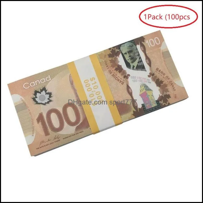 Canadian Dollar Play Money Bills Falsos Para Accesorios De Juegos 5, 10 ...