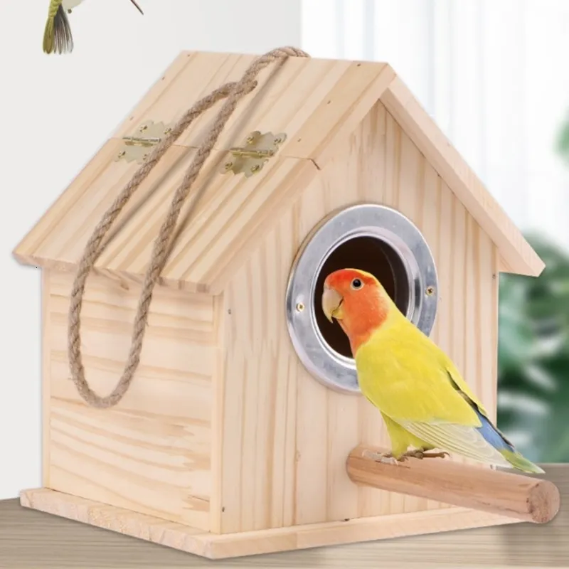 Wooden Wooden Bird Cage Indoor With Parakeet And Perch Stands Outdoor ...