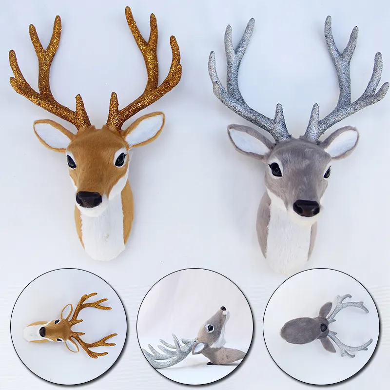 Decorative Deer Head Plush Faux Animal Head Wall Decor, Realistic ...